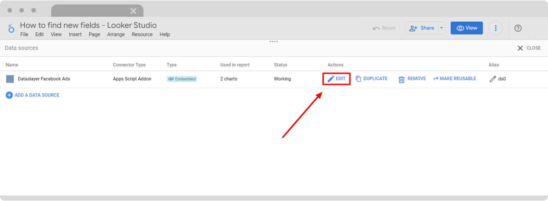 How to refresh the Looker Studio fields